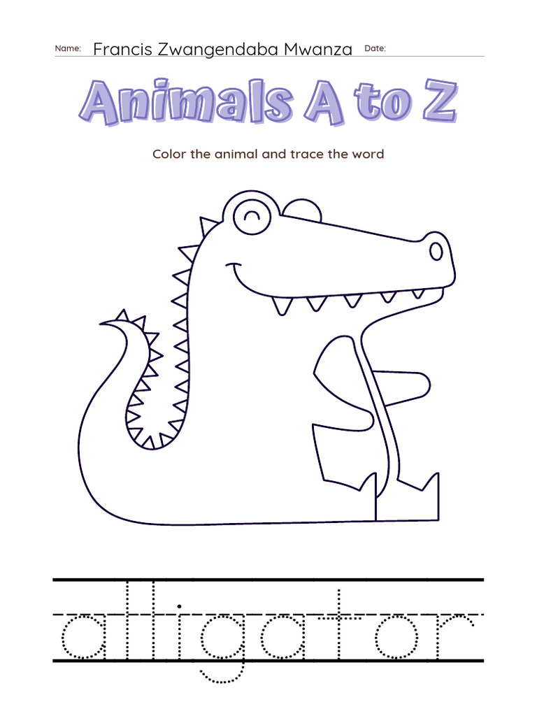 Animals Alphabet A To Z Coloring Worksheet Set - 20250624 - 195330 ...