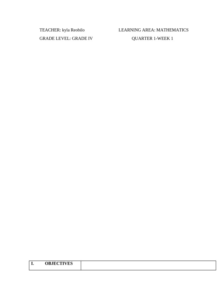 Kaye Lesson Plan in Math - 102200 | PDF | Cognition | Learning
