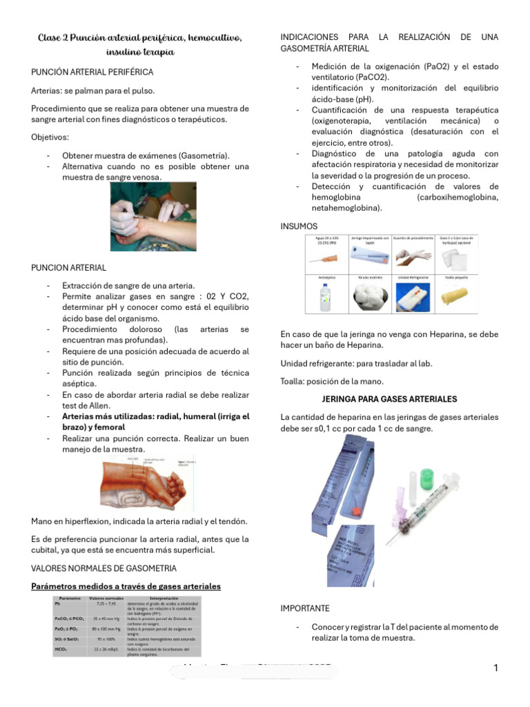 Punción Arterial y Hemocultivo en Obstetricia | PDF | Especialidades ...