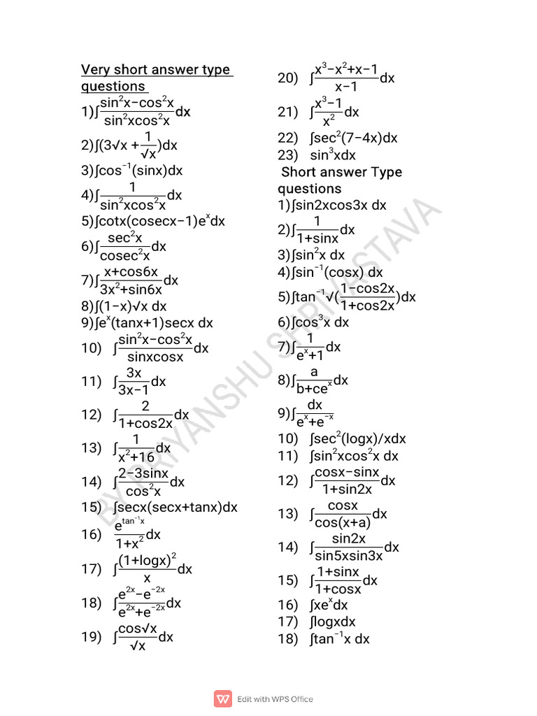 Maths 12th Integration | PDF