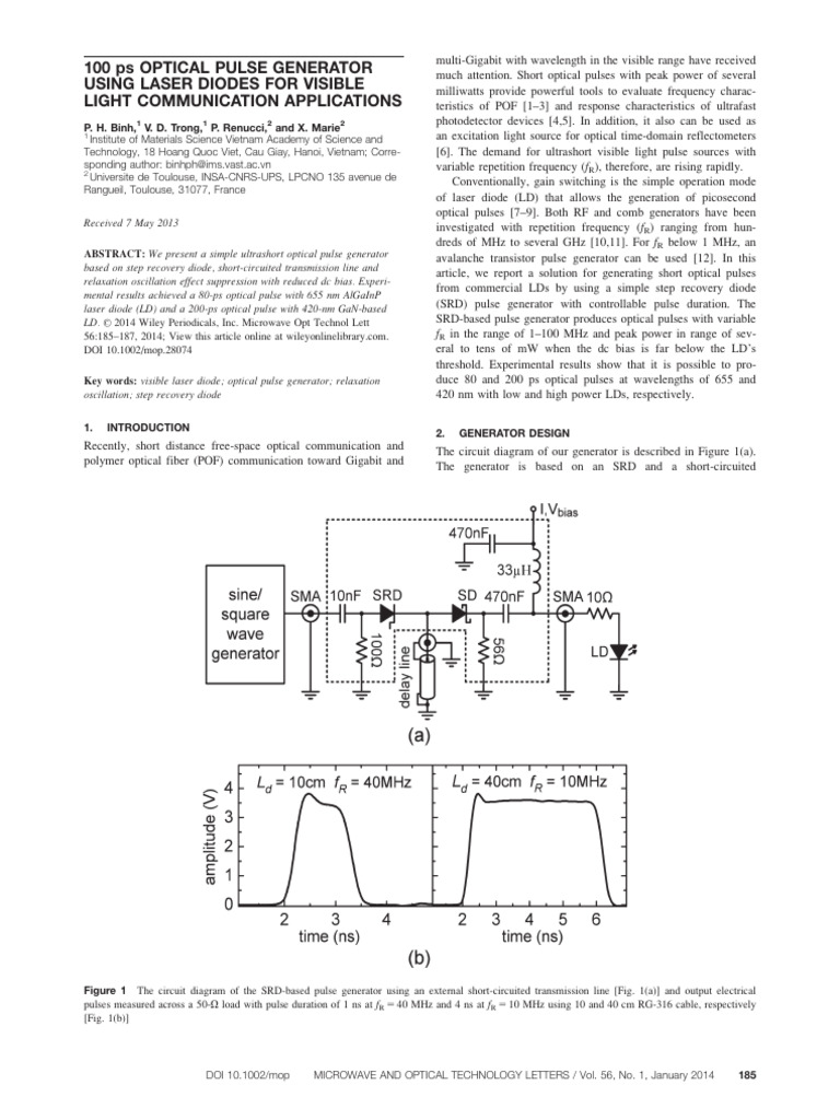 (2014.MOTL) 100ps Optical Pulse Generator From Laser Diodes For Visible ...