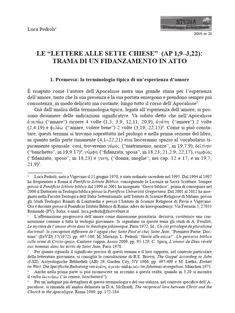 Le Lettere Alle Sette Chiese AP 1 9 | PDF
