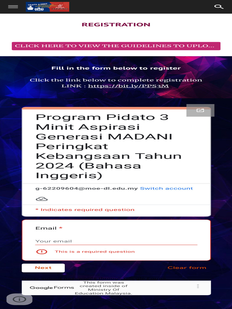 PIDATO 3 MINIT Aspirasi Generasi MADANI Peringkat Kebangsaan Tahun 2024 ...