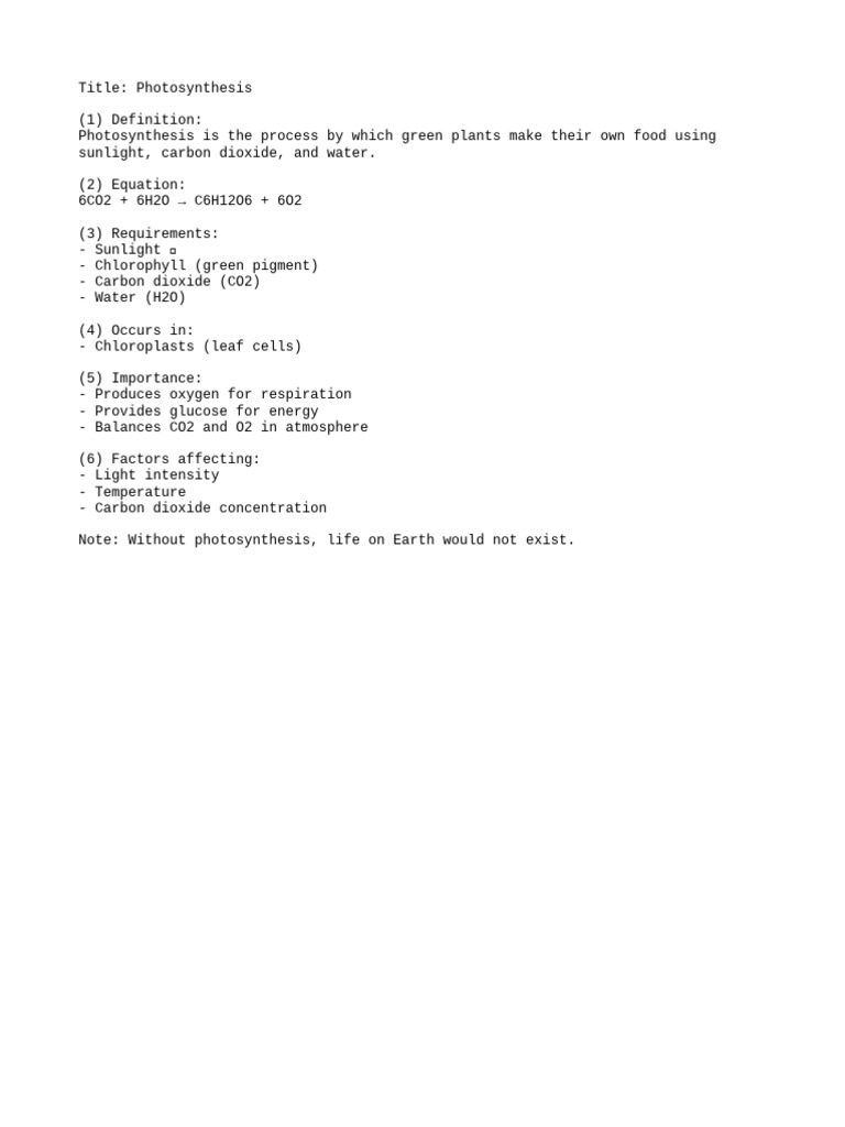 Biology Lesson Photosynthesis | PDF