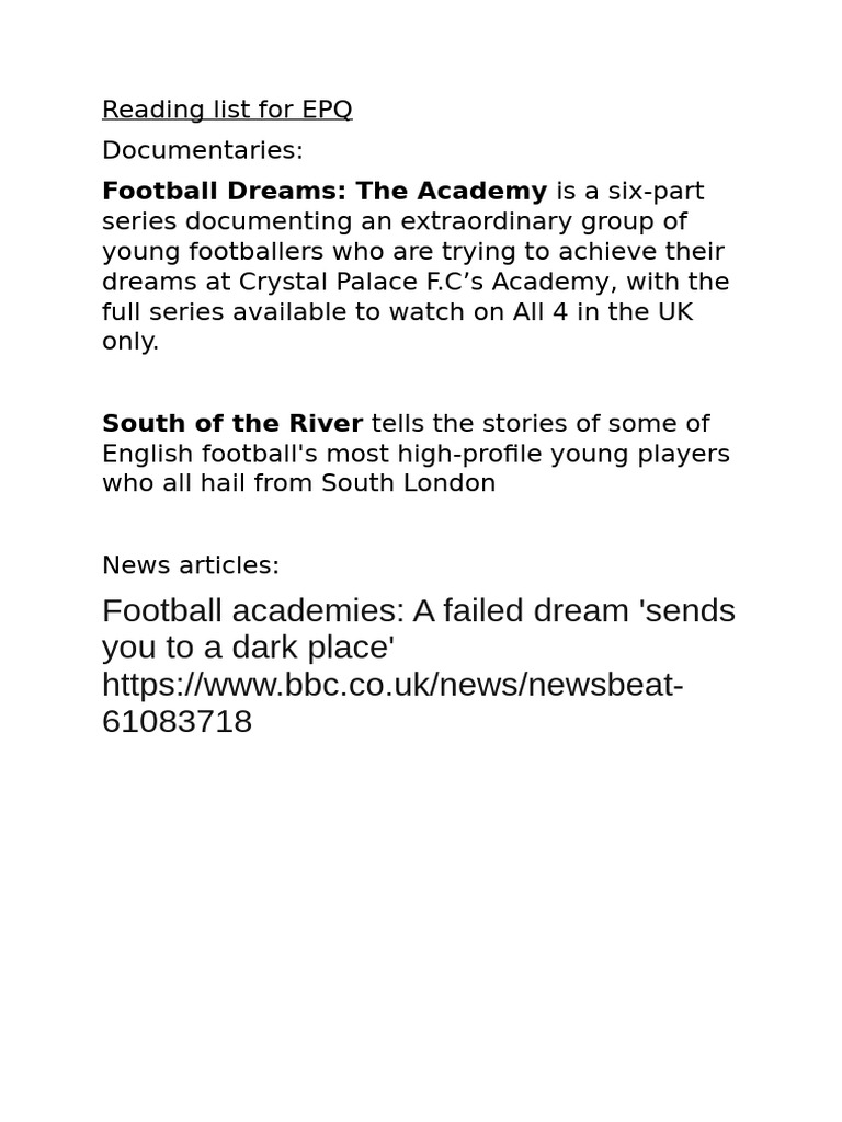 Reading List For EPQ | PDF