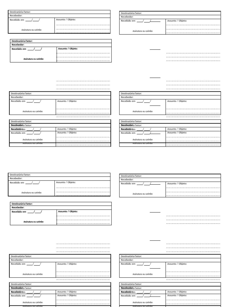 Modelo de Livro de Protocolo PDF | PDF