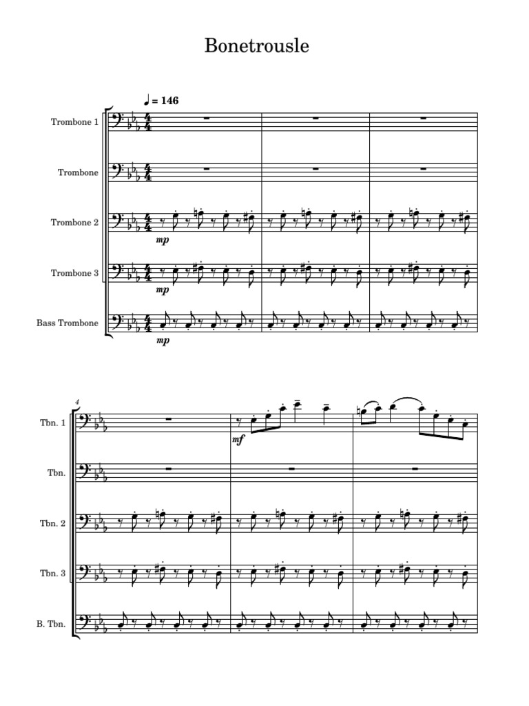 Bonetrousle Score and Parts 2 | PDF | Brass Instruments