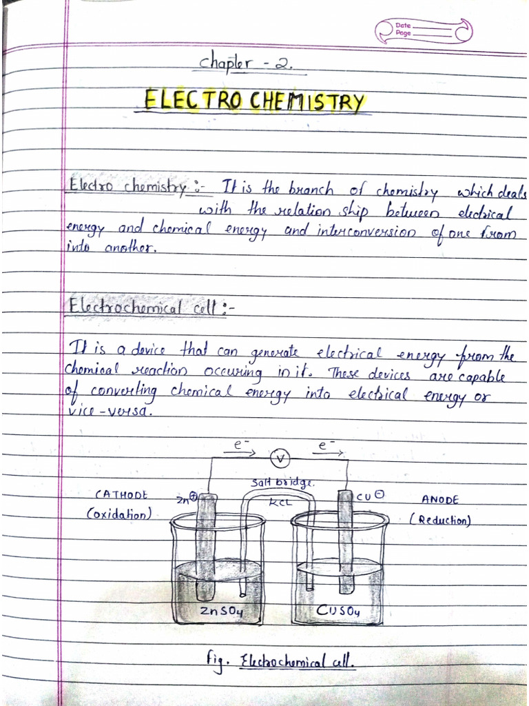 Electrochemistry Class 12 | PDF