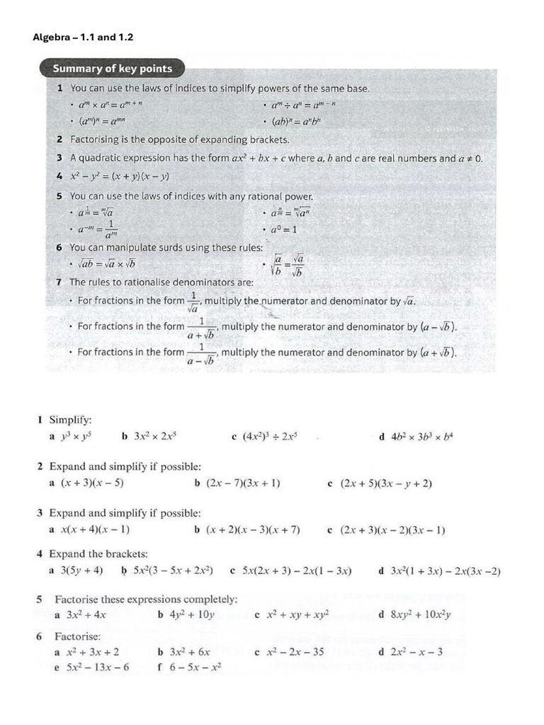 Algebra | PDF