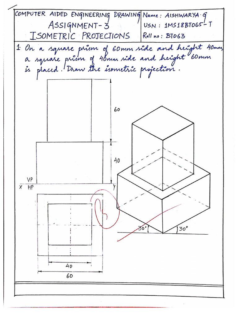 UNIT III Isometric Projection Assignment | PDF