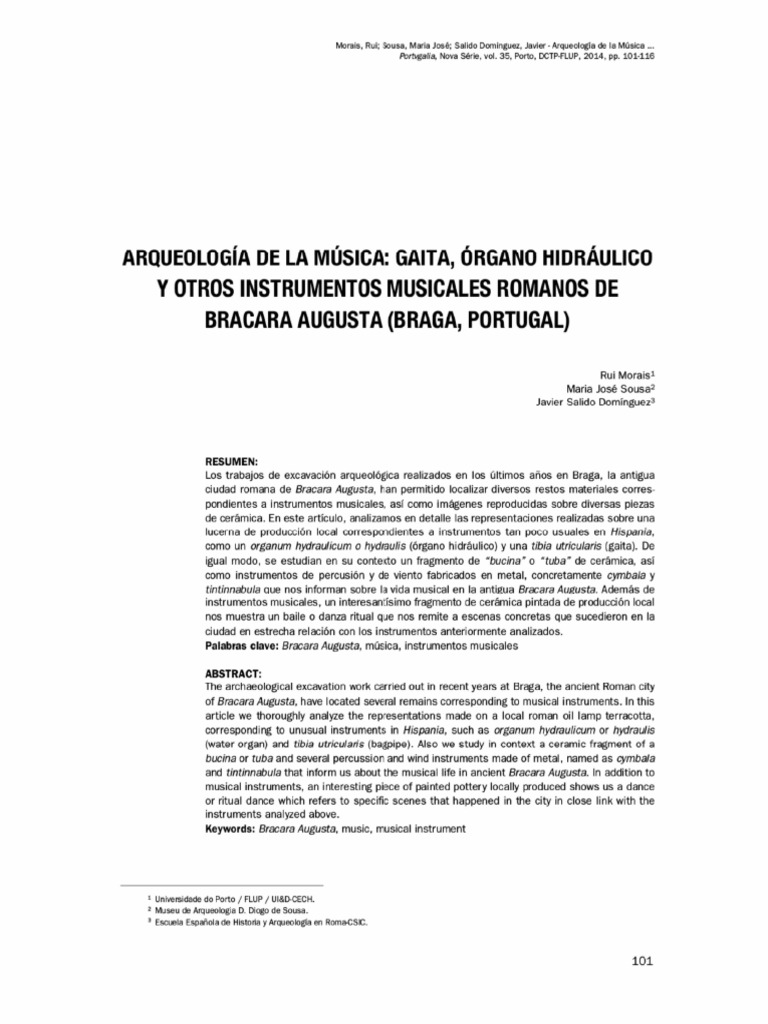 Arqueologa de La Msica. Gaita Rgano Hidrulico y Otros Instrumentos Musicales | PDF