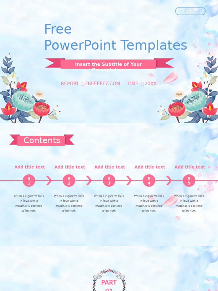 Blue Watercolor Business PPT Template | PDF | Windows Graphics Related ...