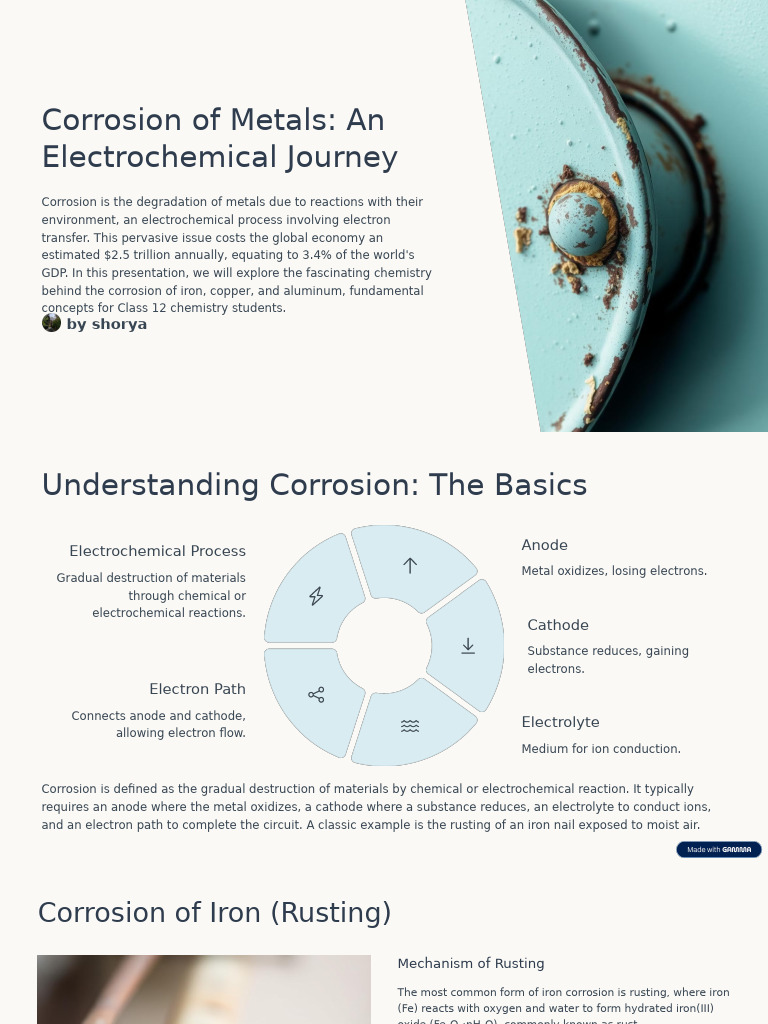Corrosion of Metals An Electrochemical Journey | PDF | Corrosion | Electrochemistry