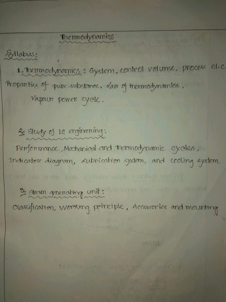 Thermo Dynamics Note | PDF