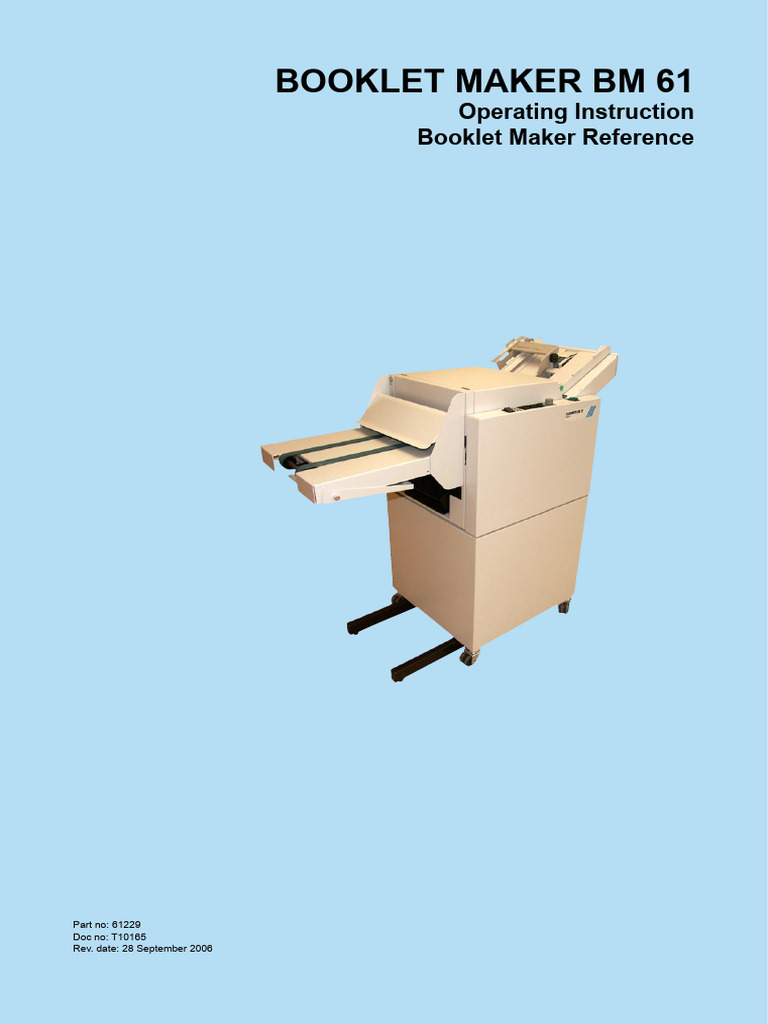 Booklet Maker BM 61 | PDF | Manufactured Goods