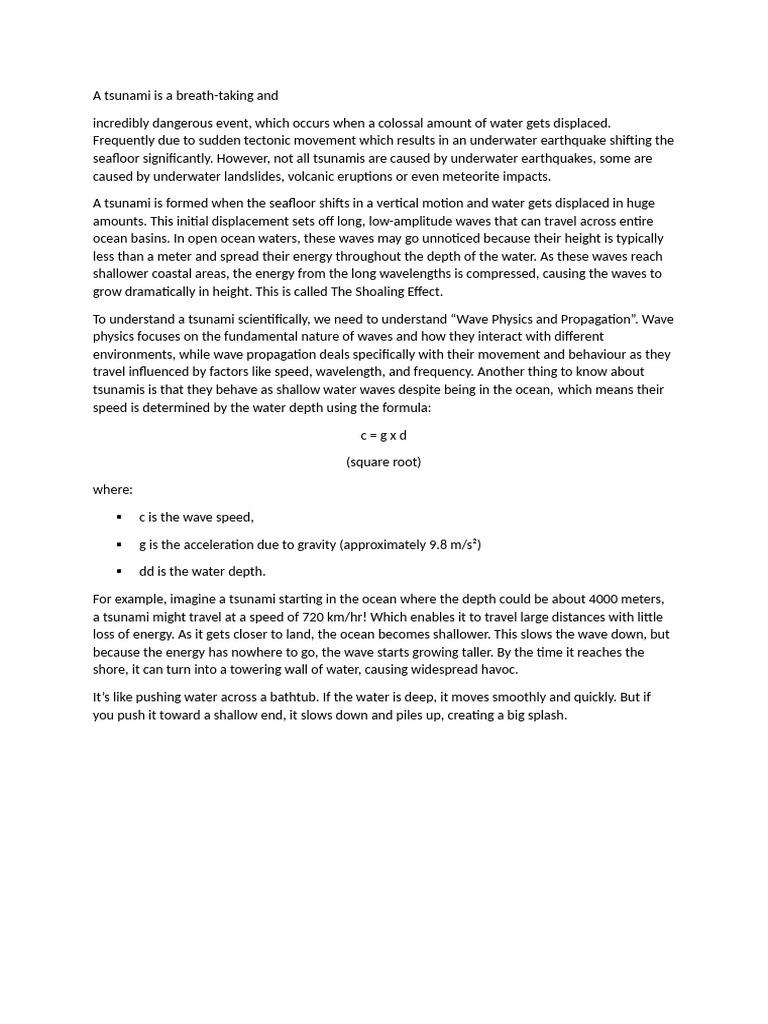 Understanding Tsunamis: Causes and Effects | PDF