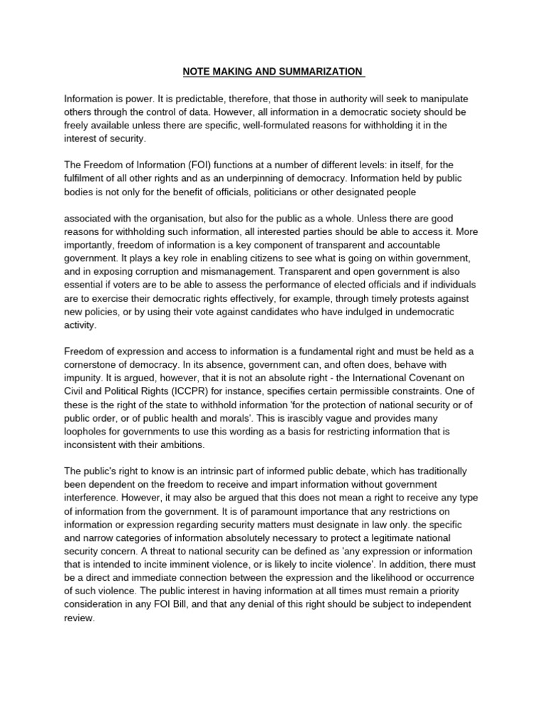 Note Making and Summarization | PDF | Democracy | Political Ideologies