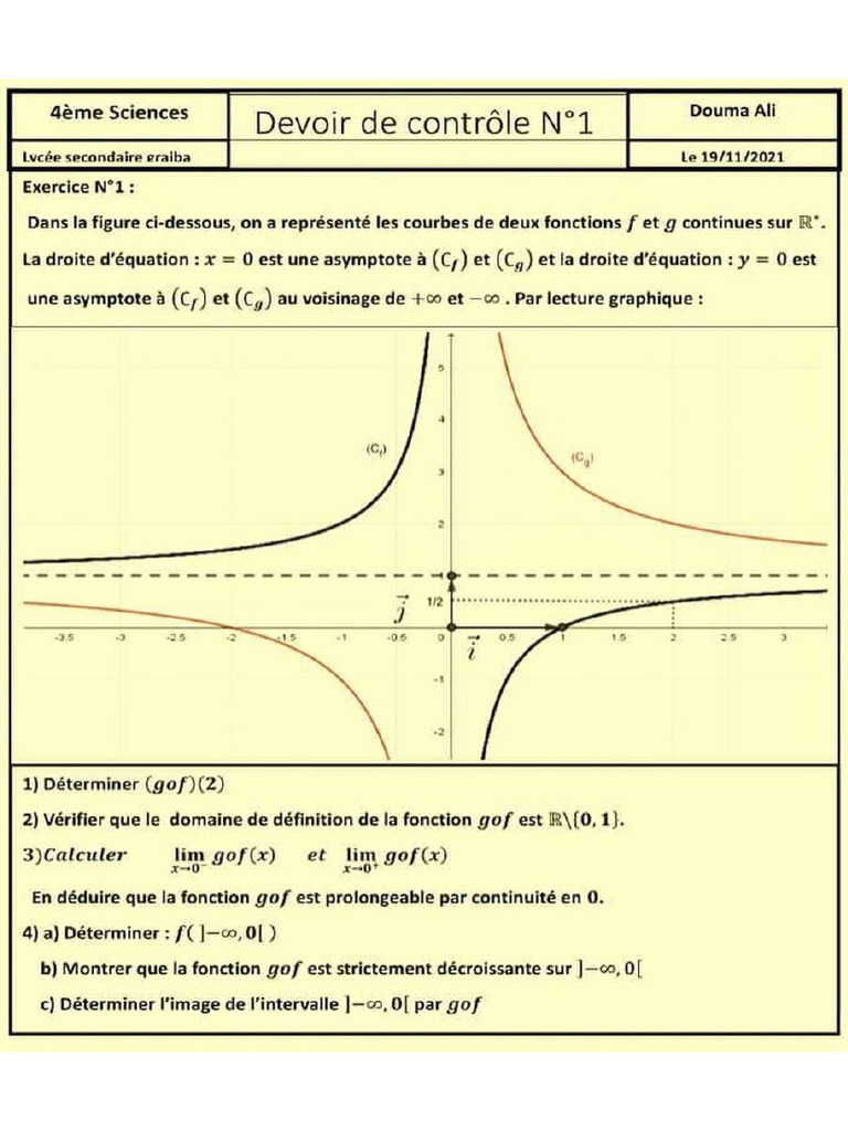 Devoir Math Contorle 1 Modele 4 | PDF