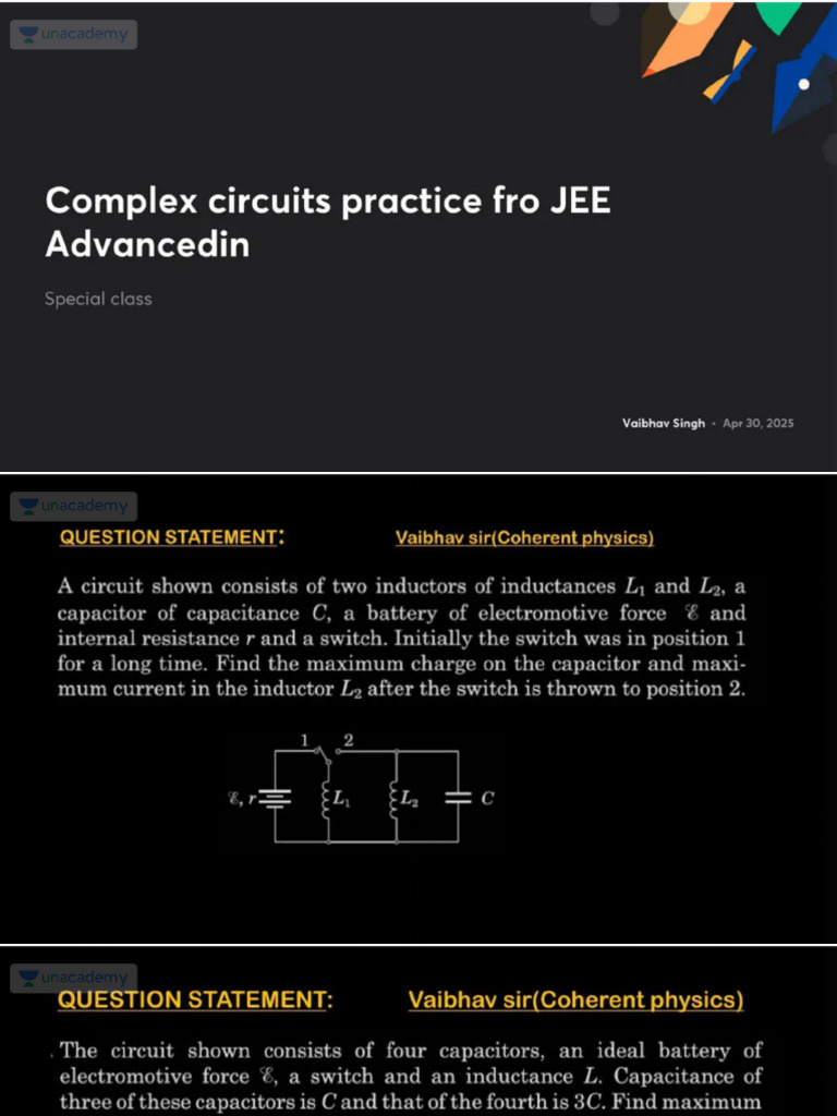 Complex Circuits Practice Fro JEE Advancedin No Anno | PDF