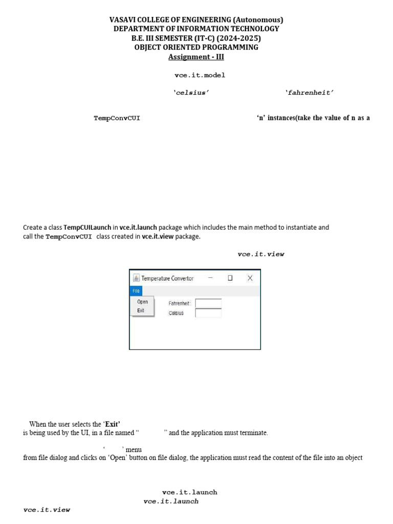 Assignment III OOP 2024 2025 | PDF | Fahrenheit | Object Oriented Programming