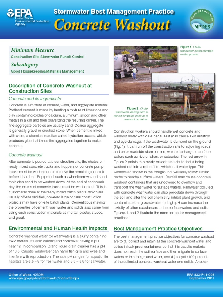 Concrete Washout Management Practices | PDF | Construction Aggregate ...