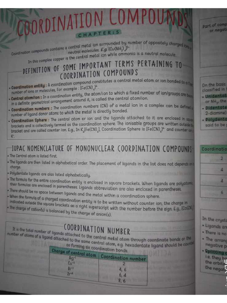 Coordination Compounds | PDF