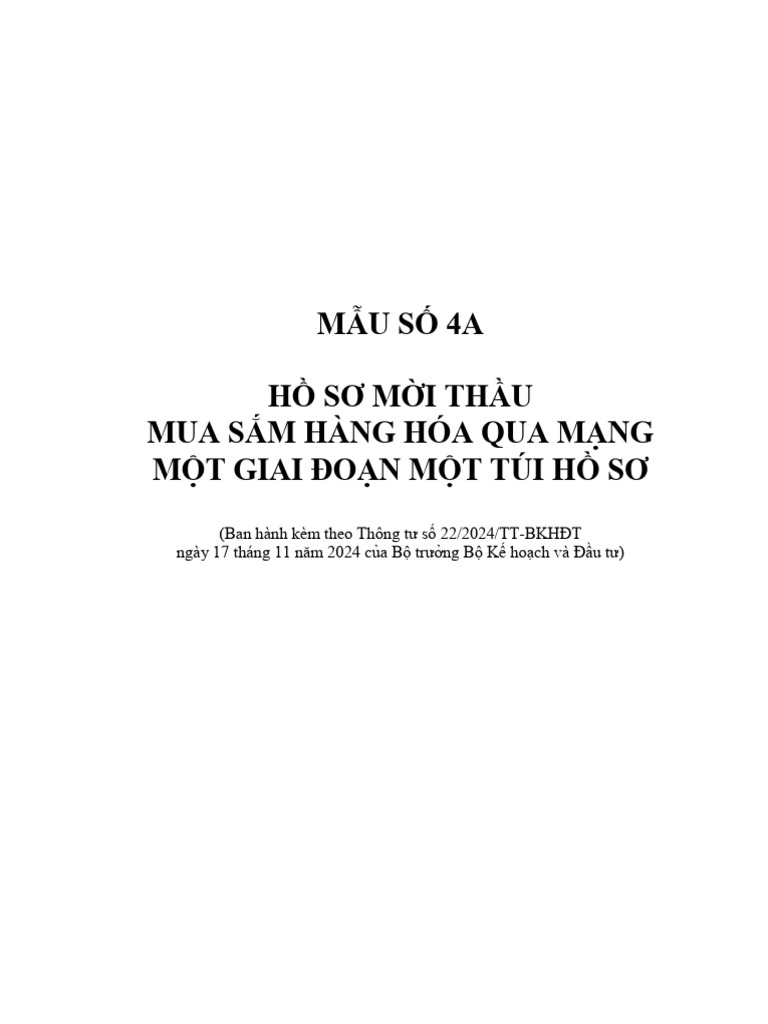 4A E-HSMT HH 1GĐ 1 túi HS - Chương V. YCKT - Đồ vải - Điều chỉnh | PDF
