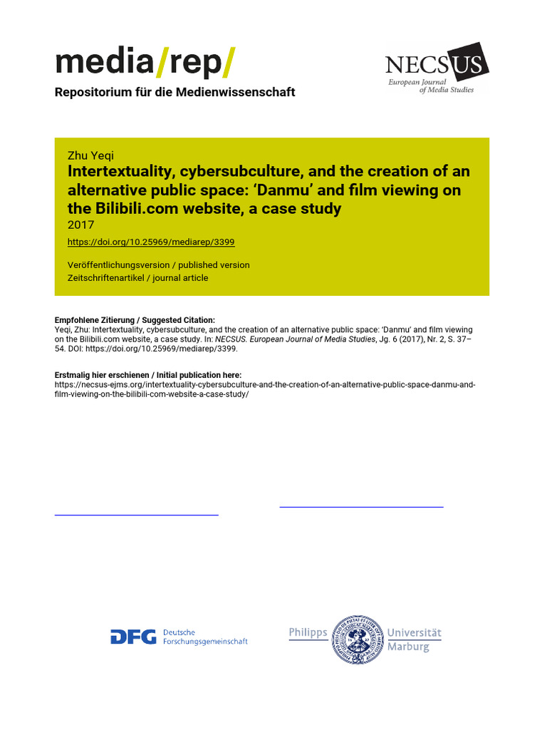 Intertextuality, Cybersubculture, and The Creation of An Alternative ...
