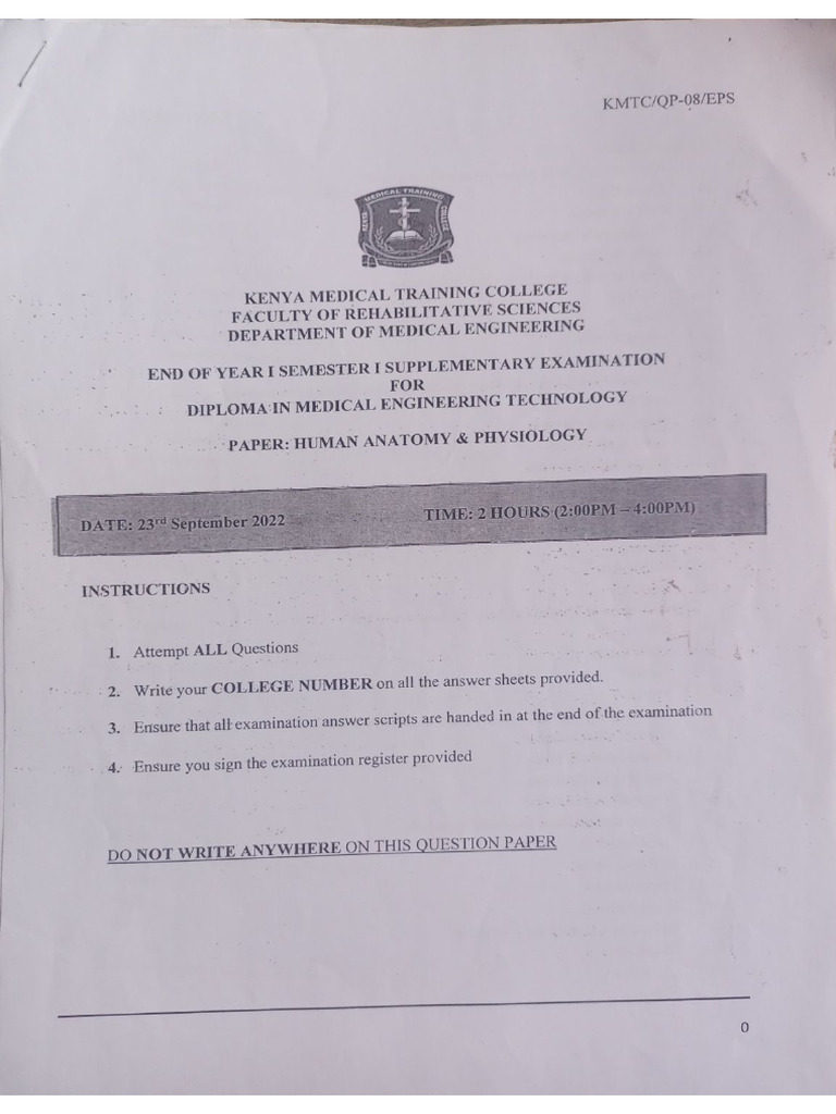 Anatomy Past Papers | PDF