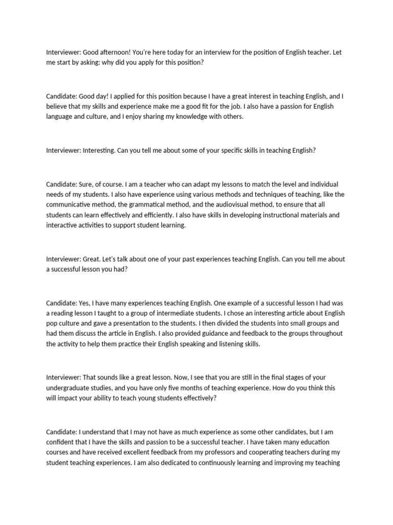 Interview - xGo-WPS Office | PDF | Teachers | Reading Comprehension