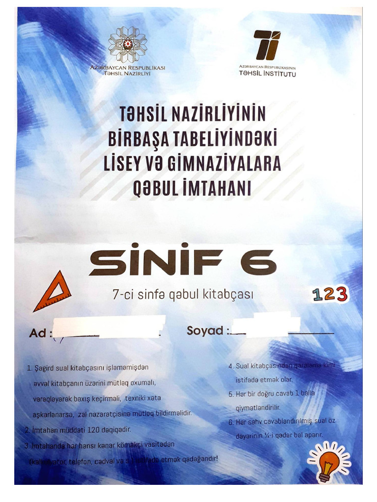 6 Ci Sinif Liseylere Qebul - 250623 - 172027 | PDF