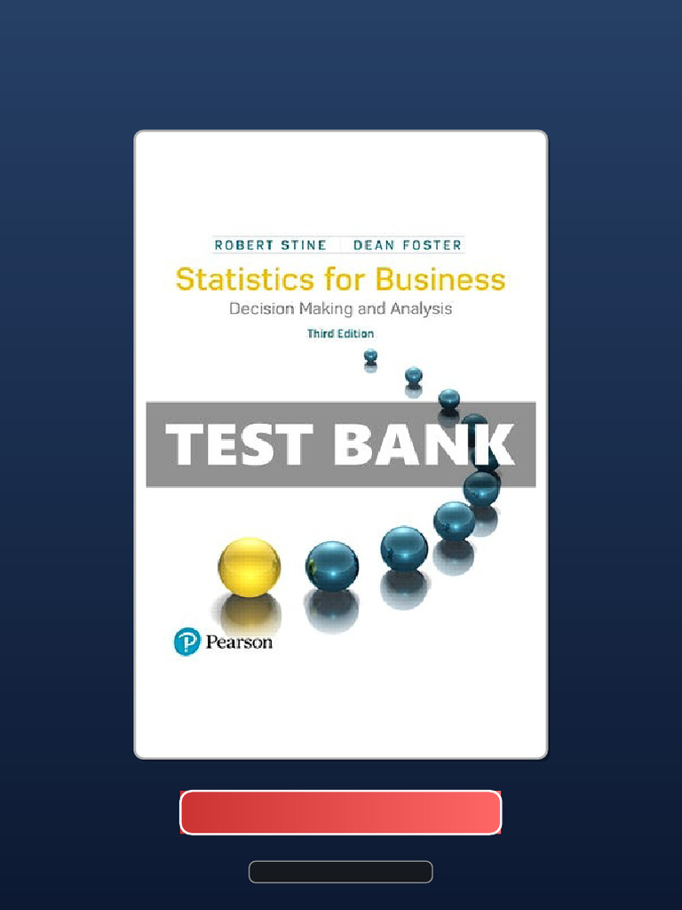 Statistics For Business Decision Making and Analysis 3 Ed Stine Ebook ...