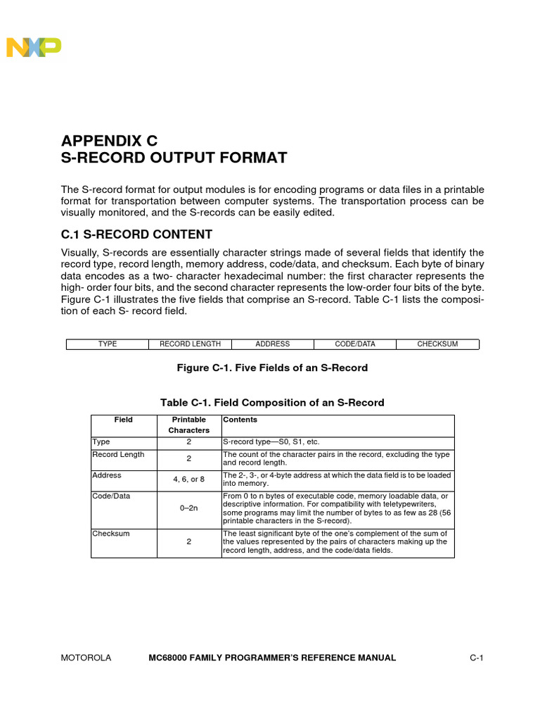 Motorola S-Record Format | PDF | Computer Data | Computer Architecture