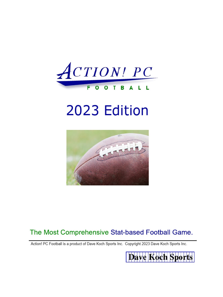 Action! PC Football 2023 Overview | PDF | Quarterback | Computer File