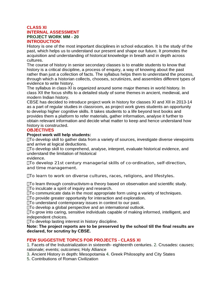 Cbse Projects History 24-25 | PDF | Liberal Arts Education | Cognition