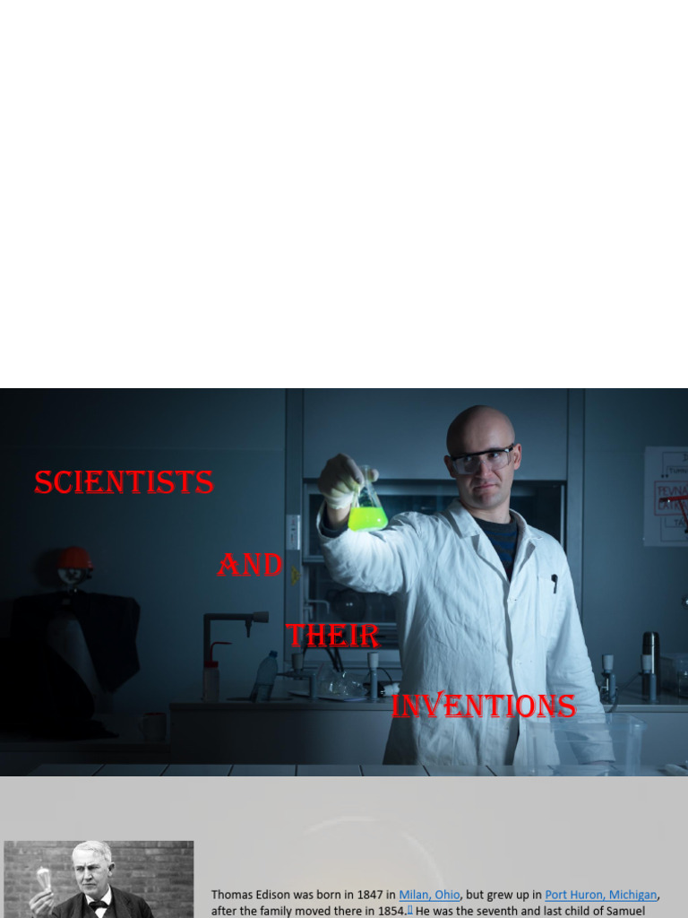 Scientists Inventions | PDF | Printing Press | Thomas Edison