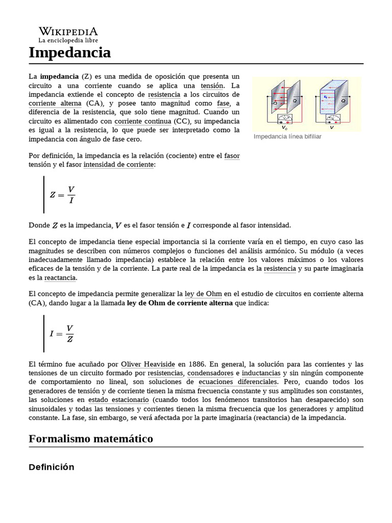 01c Impedancia | PDF | Impedancia eléctrica | Cantidad