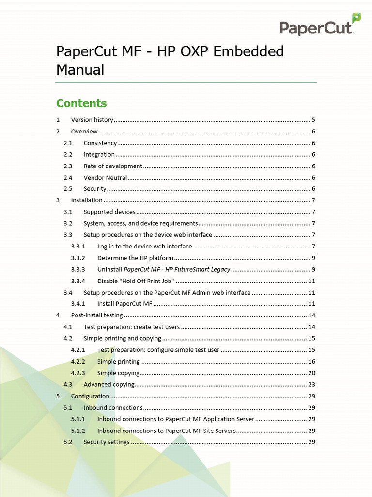 PaperCut MF - HP OXP Embedded Manual | PDF | Public Key Certificate ...