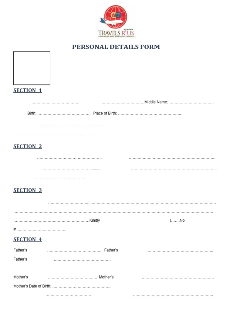 Personal Details Form | PDF