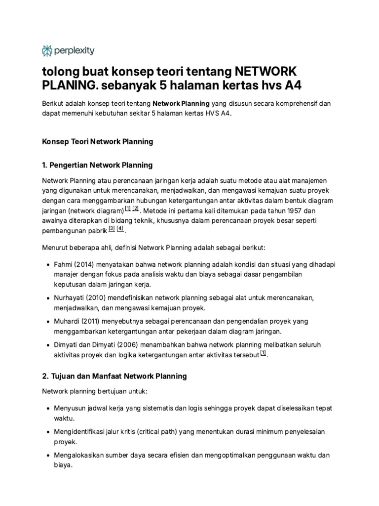 Contoh Network Planning Proyek | PDF