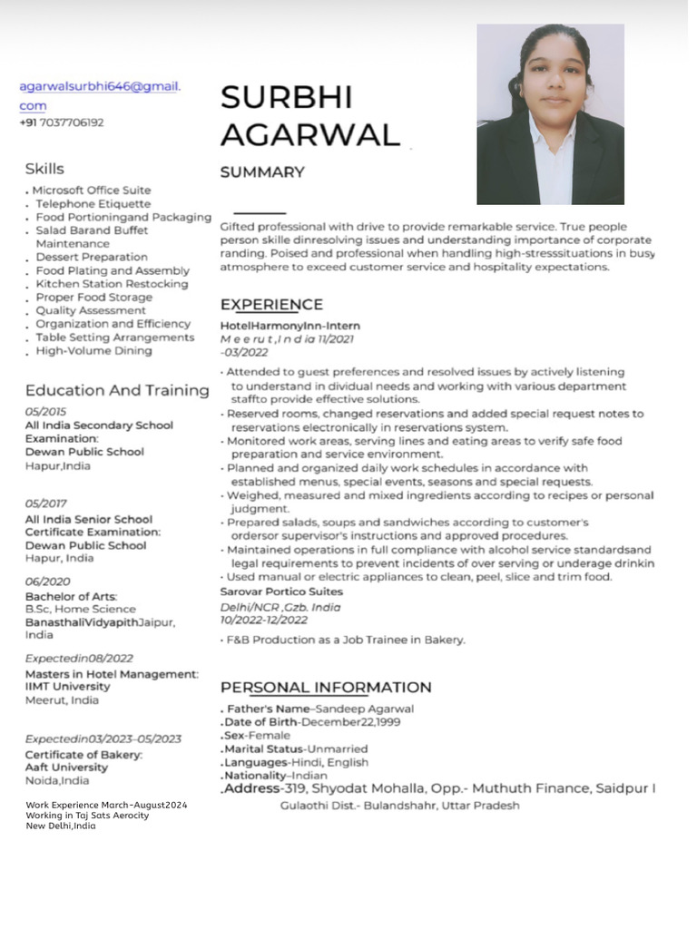 Surbhi CV - 2-1 (1) - 3 | PDF