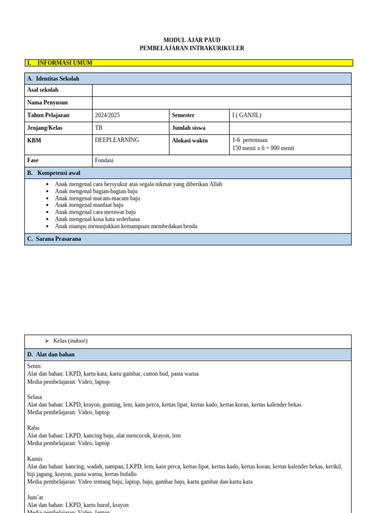 Modul Ajar Deeplearning TKB-1 | PDF