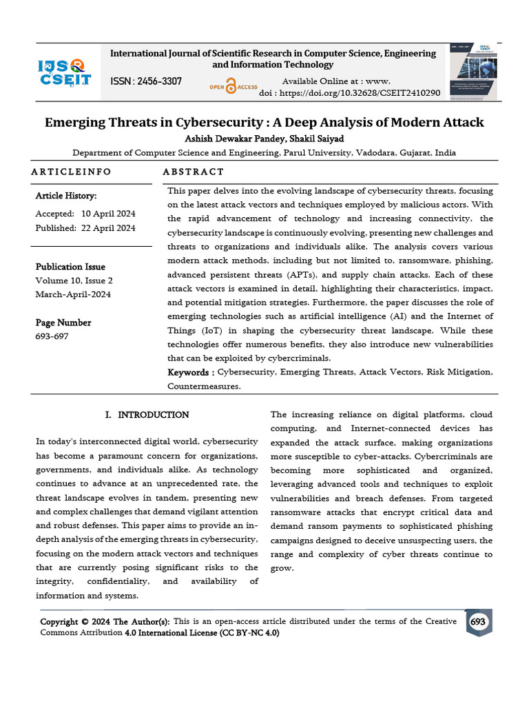 Emerging Threats in Cybersecurity A Deep Analysis | PDF | Security ...