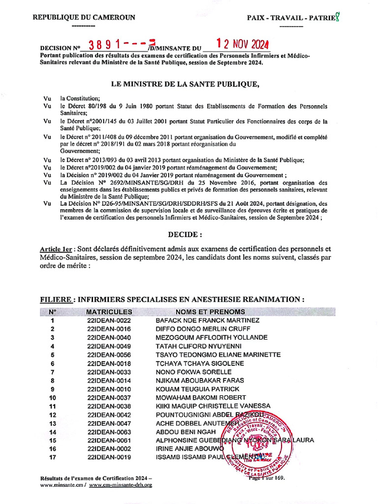 Results IDE 2024 | PDF