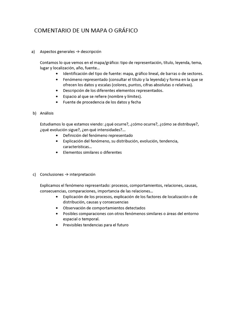 Geografía: ¿Cómo Realizar Comentarios de Mapas o Gráficos? | PDF