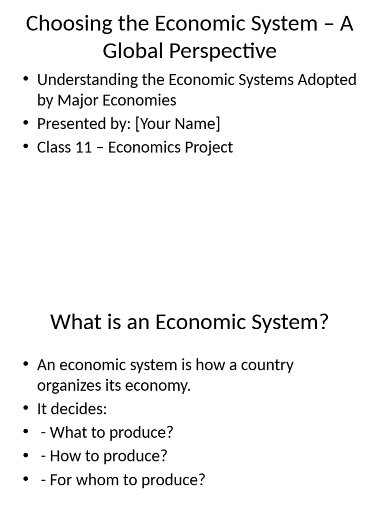 Types of Economic Systems Explained | PDF