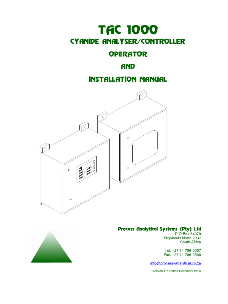 TAC 1000 Cyanide Analyzer Manual | PDF
