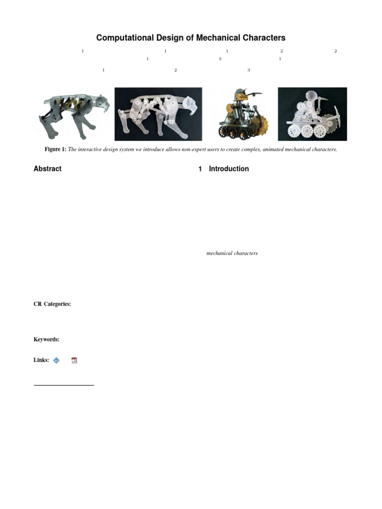 Computational Design of Mechanical Characters | PDF | Gear | Rotation