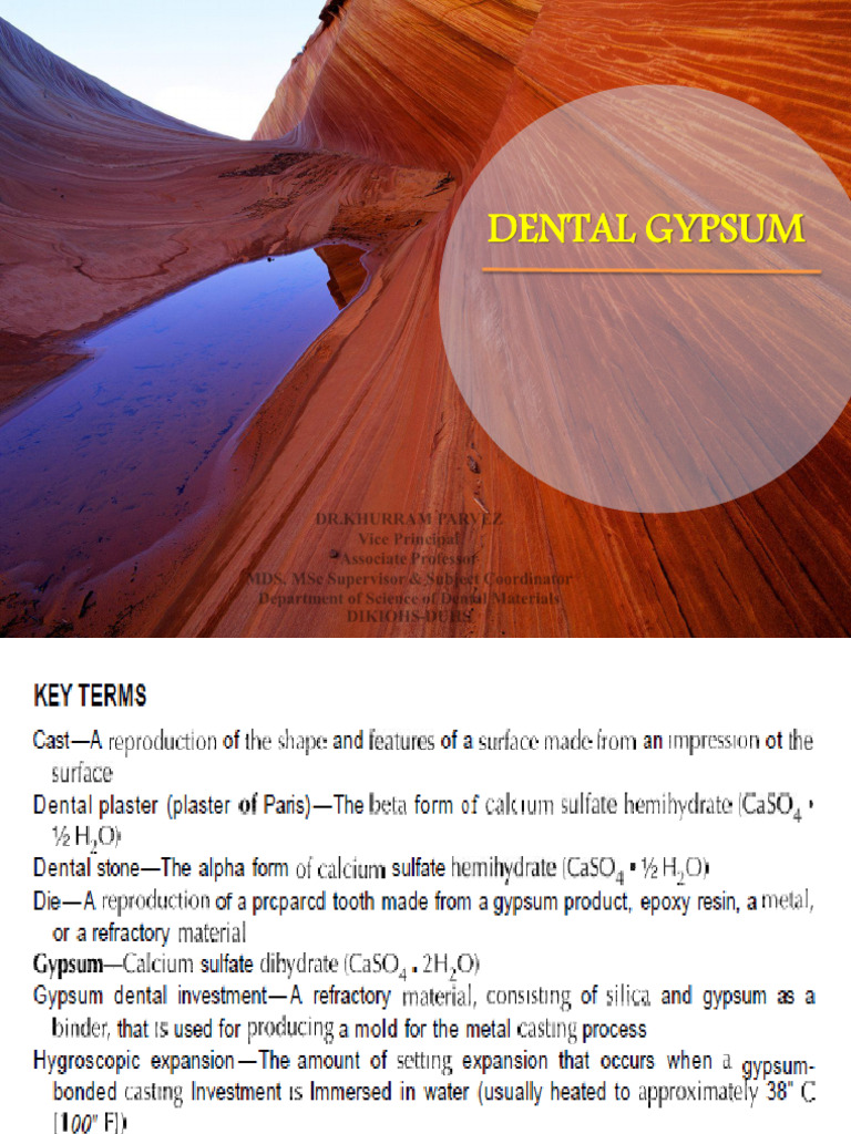 Gypsum Crystallization in Dentistry | PDF | Gypsum | Plaster