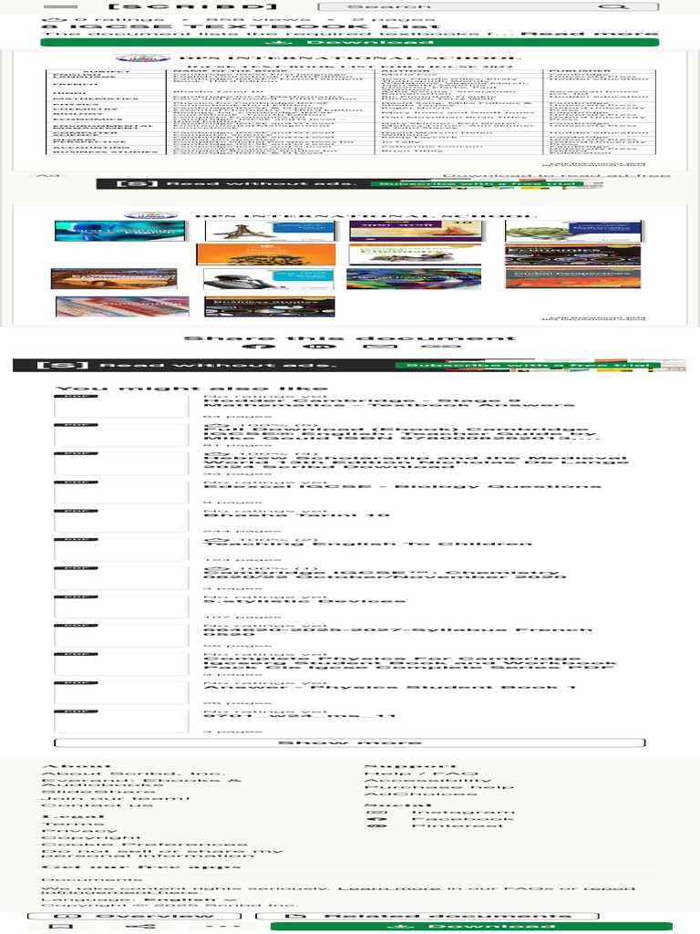 8 Igcse Textbook List PDF Science 2 | PDF | Scribd